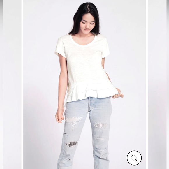 Wilt | Tops | Wilt Short Sleeve Double Tier Mock Hem Crew Size Xs White ...